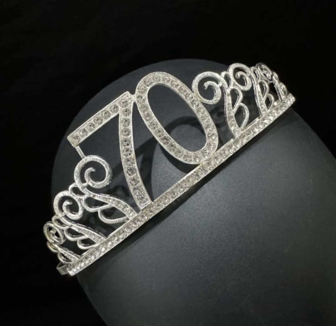 Silver70th Birthday Crown,70th Birthday Tiara,70th Birthday Gift for ...