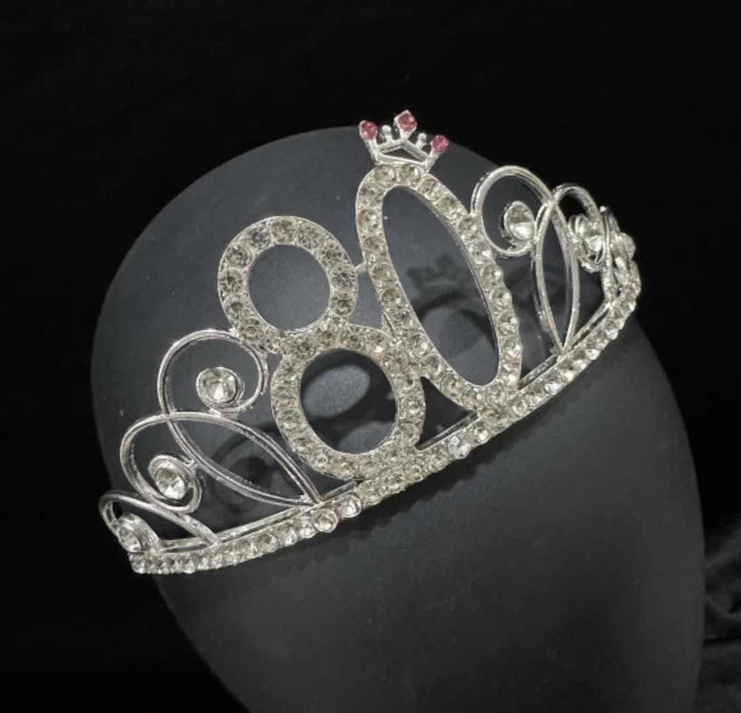 Silver 80th Birthday Crown 80th Birthday Tiara,80th Birthday Gift for ...