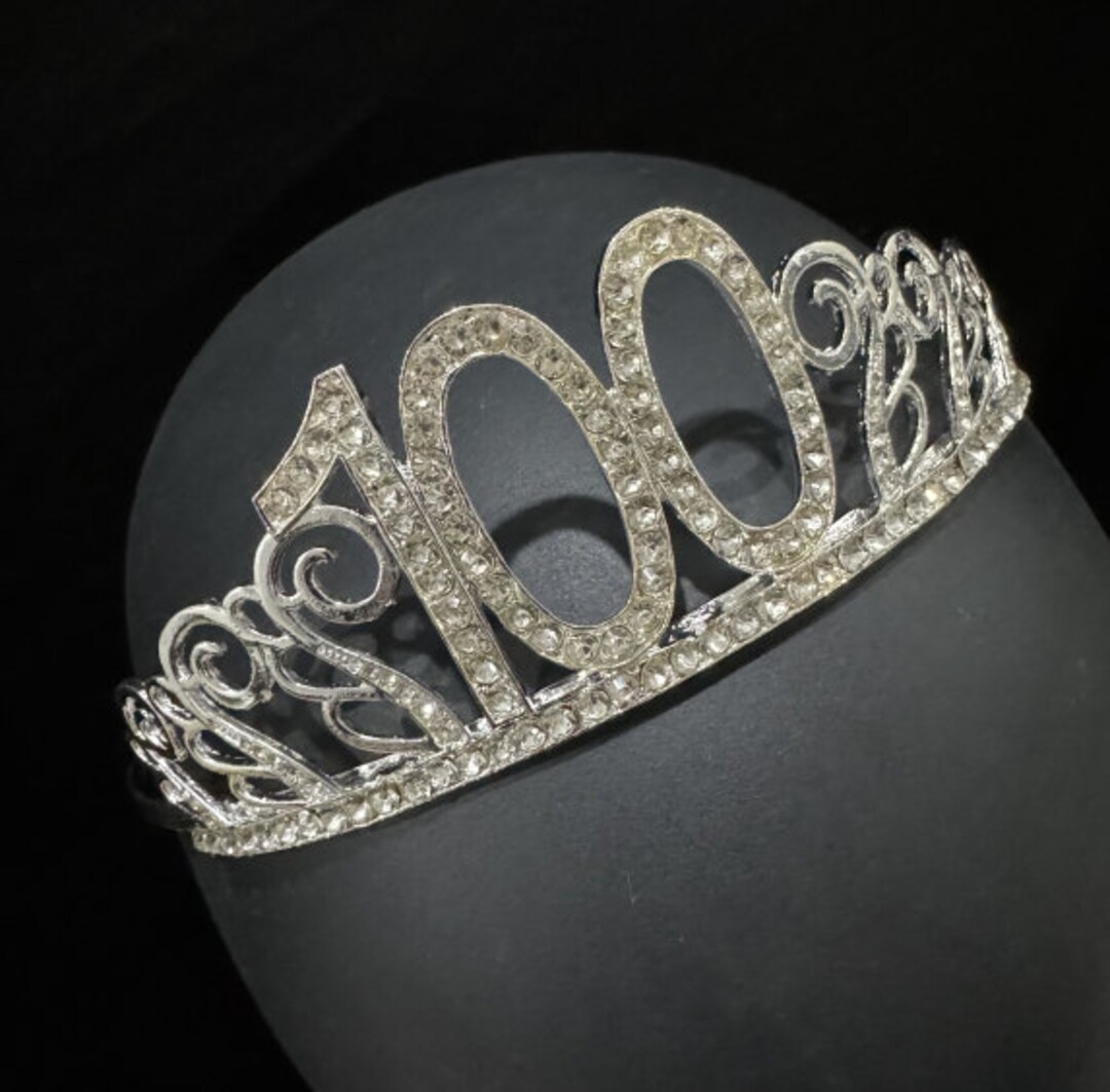 Silver100th Birthday Crown,100th Birthday Tiara,100th Birthday Gift for ...