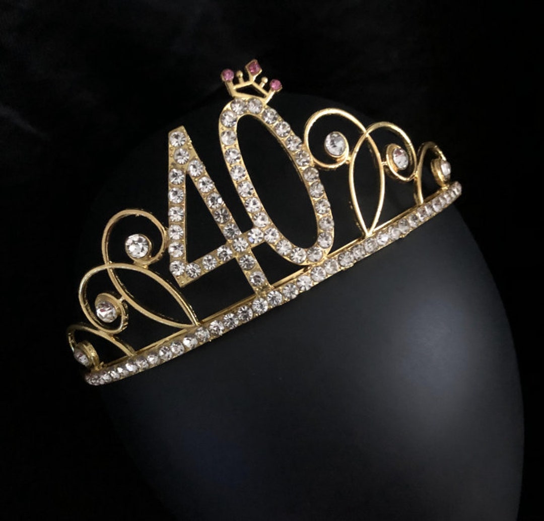 Gold 40th Birthday Crown, 40th Birthday Tiara,40th Birthday Gift for ...