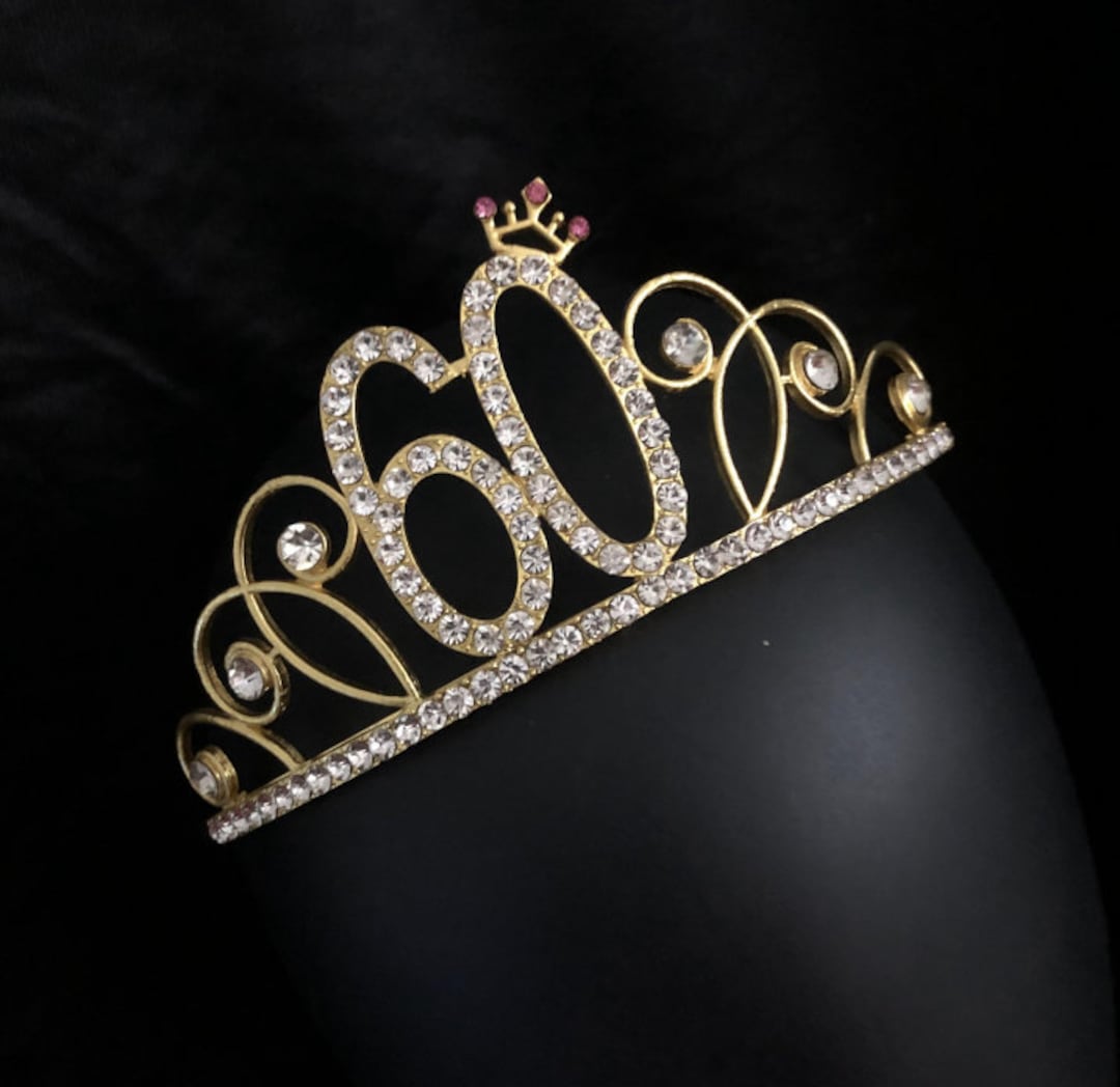 Gold 60th Birthday Crown, 60th Birthday Tiara, 60th Birthday Gift for ...