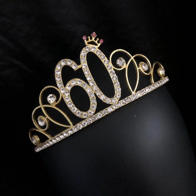 60th Birthday Gold Tiara - Etsy
