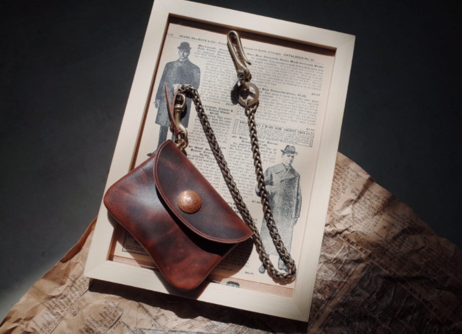 Handmade Vintage Solid Brass Wallet Chain With Fish Hook,single Link ...