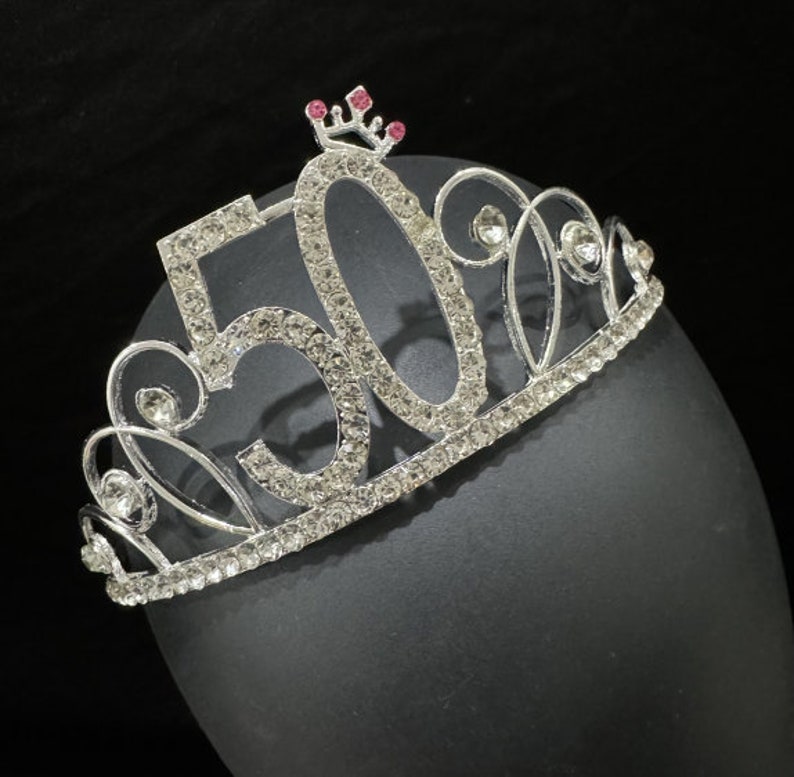 Silver 50th Birthday Crown 50th Birthday Tiara,50th Birthday Gift for ...