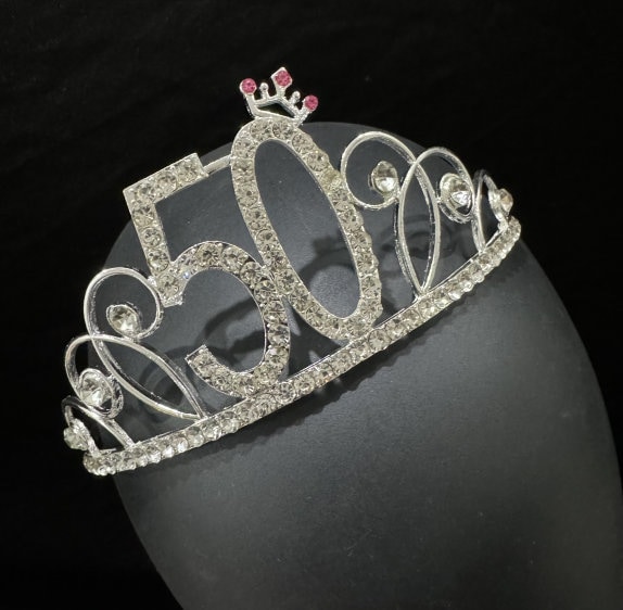 Silver 50th Birthday Crown 50th Birthday Tiara,50th Birthday Gift for ...