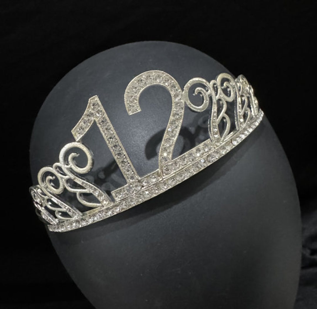 Silver12th Birthday Crown,12th Birthday Tiara,12th Birthday Gift for ...