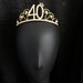 Gold 40th Birthday Crown, 40th Birthday Tiara,40th Birthday Gift for ...