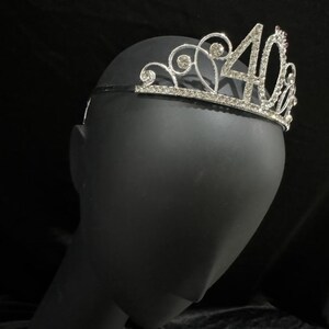 Silver 40th Birthday Crown 40th Birthday Tiara,40th Birthday Gift for ...