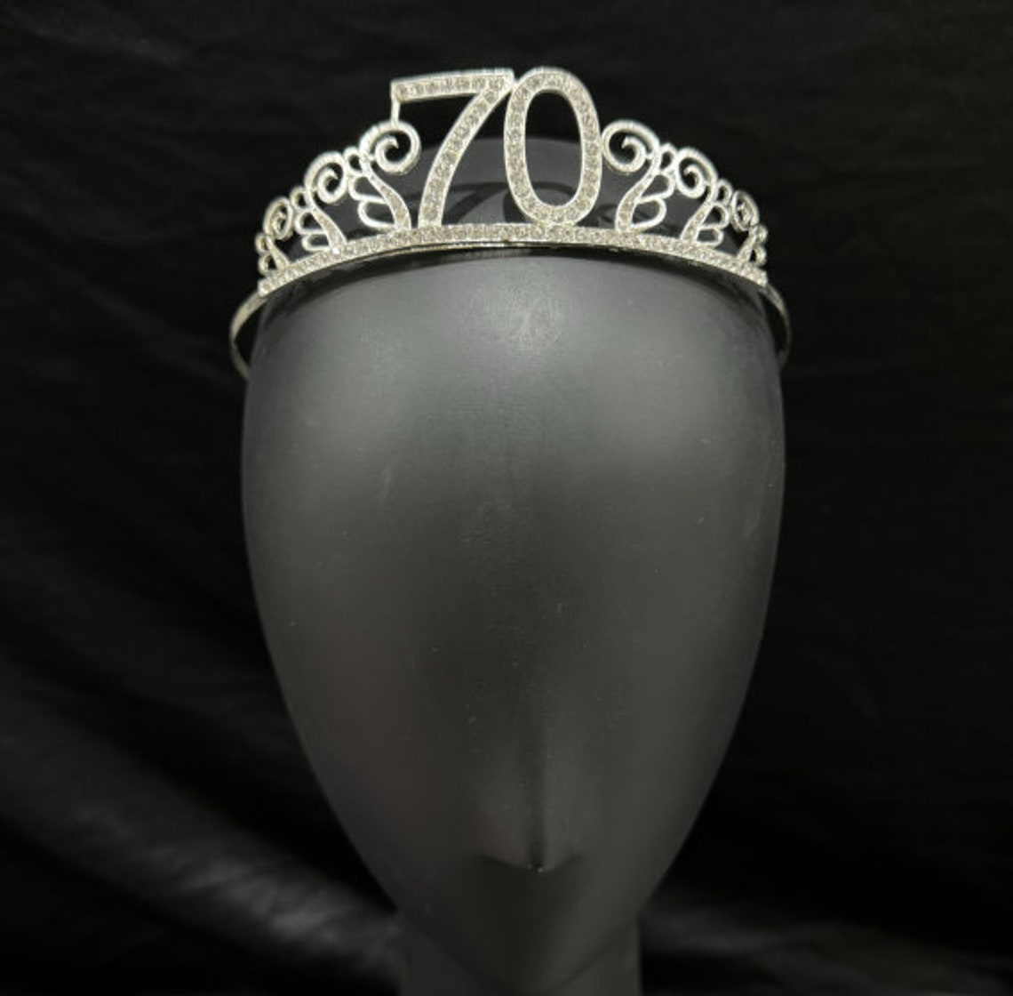 Silver70th Birthday Crown,70th Birthday Tiara,70th Birthday Gift for ...