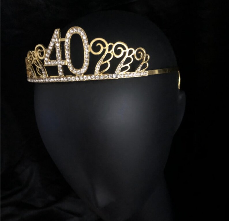 Gold 40th Birthday Crown, 40th Birthday Tiara,40th Birthday Gift for ...
