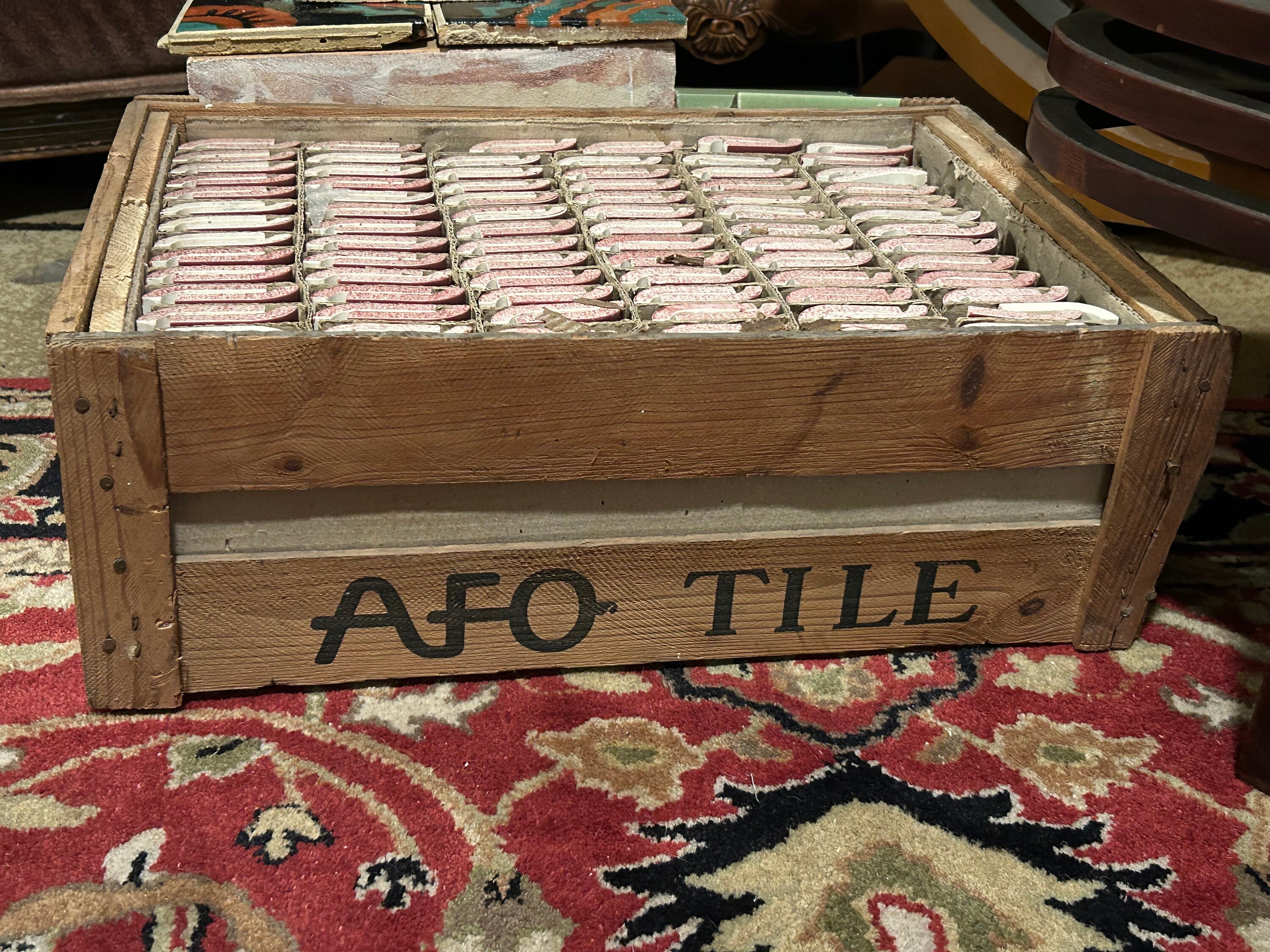 Original Vintage 1940s Burgundy 2 X 6 Radius Bullnose Tiles by American ...