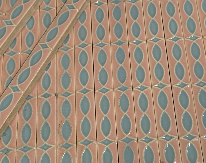 1930’s-40’s Vintage Art Deco Liner Tiles by International Tile ~ Pink ...