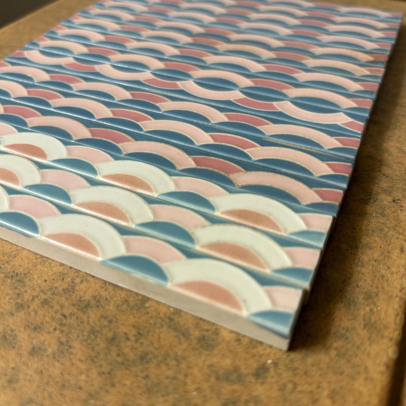Retro Tiles Pink - Etsy