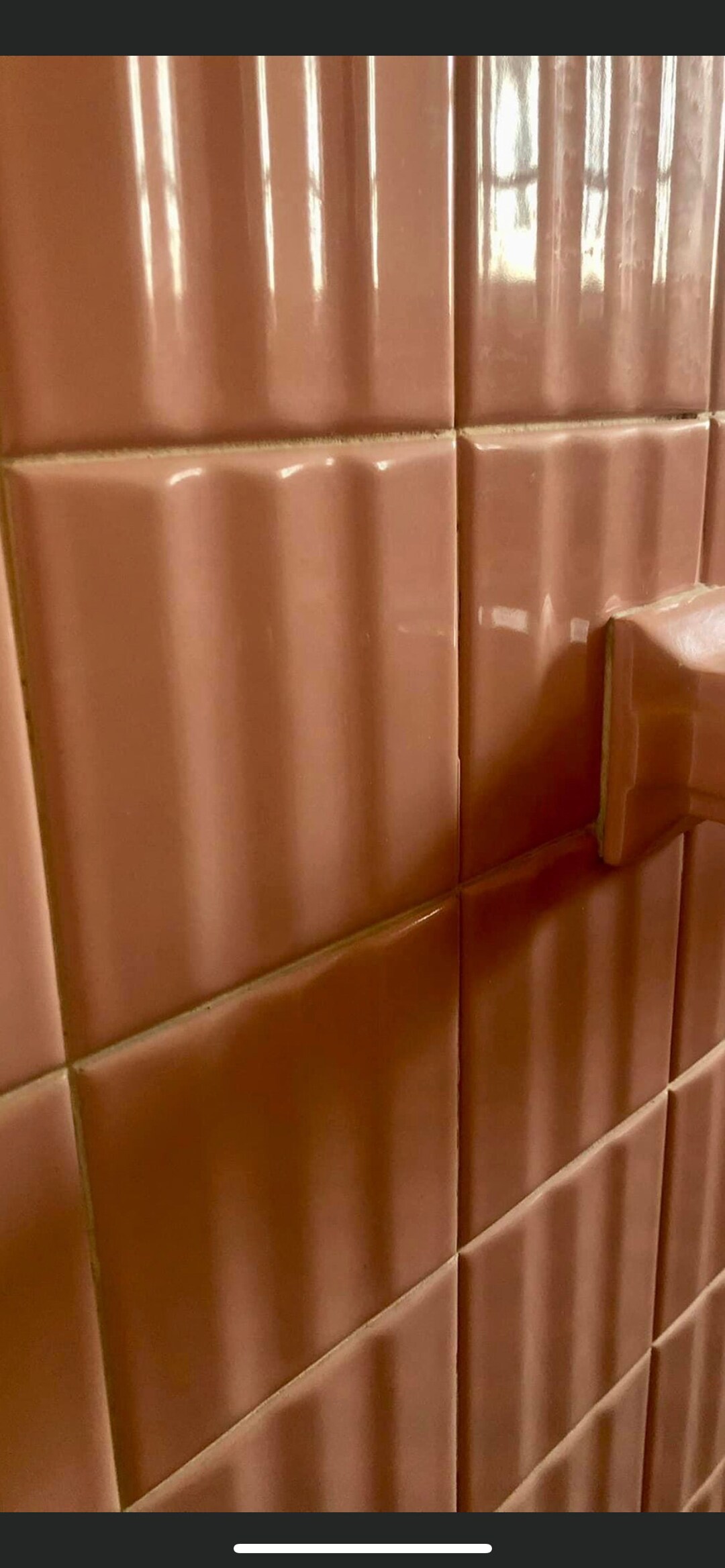 PRIVATE for Carmen - 1950’s Mid Century Pink Beveled Tiles in the ...