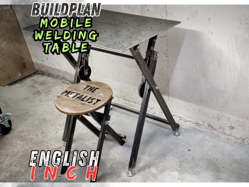 Buildplans Mobil Foldable Welding Table, English in Inch - Etsy