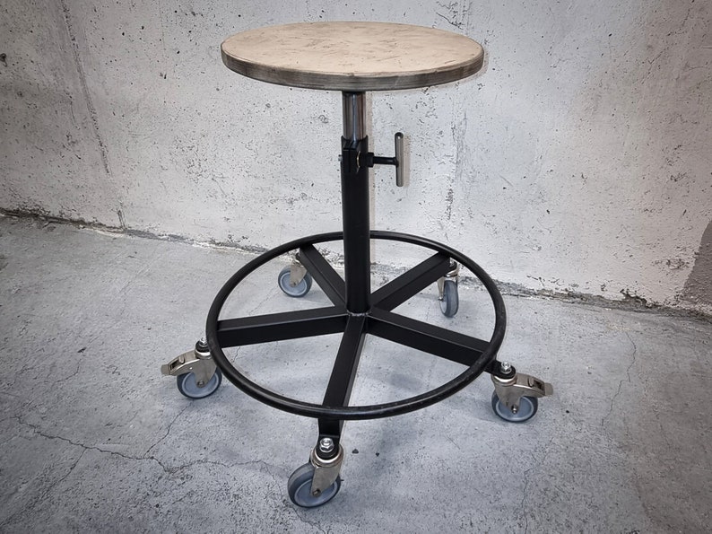 Build Plans for a High Adjustable Workshop Stool With Wheels - Etsy