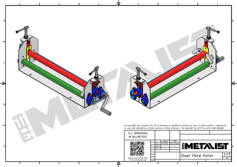 Plans for Sheet Metal Roller Bender English in Millimeter - Etsy.de