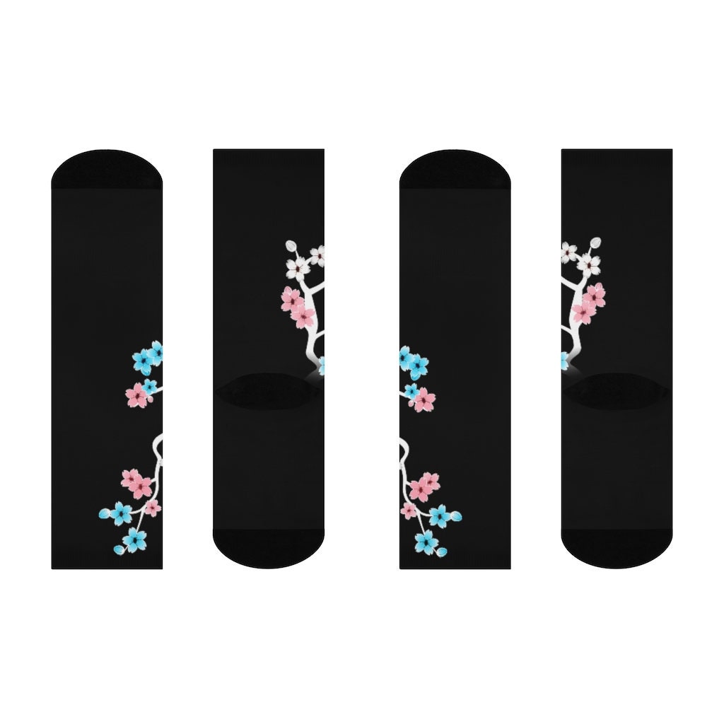 Dark Sakura Trans Socks Trans Pride Trans Fashion Trans - Etsy