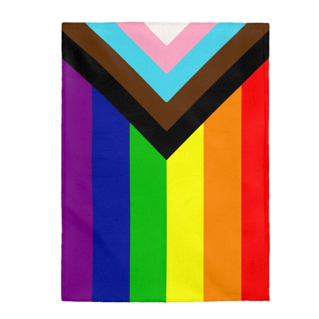 Progress Pride Flag Plush Blanket LGBTQ Pride Lgbtq Flag - Etsy