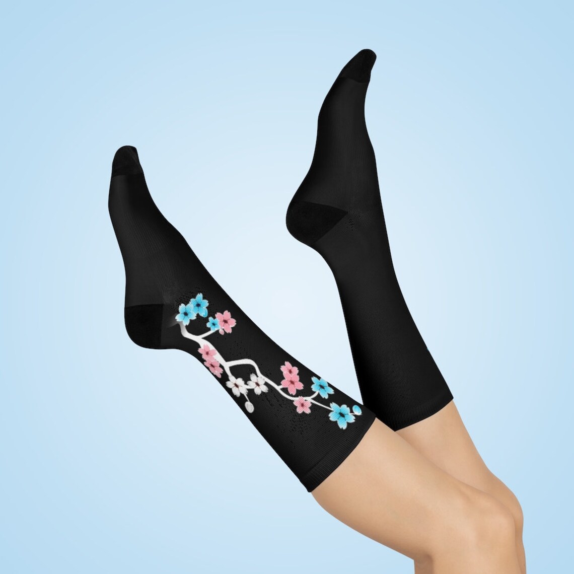 Dark Sakura Trans Socks Trans Pride Trans Fashion Trans - Etsy