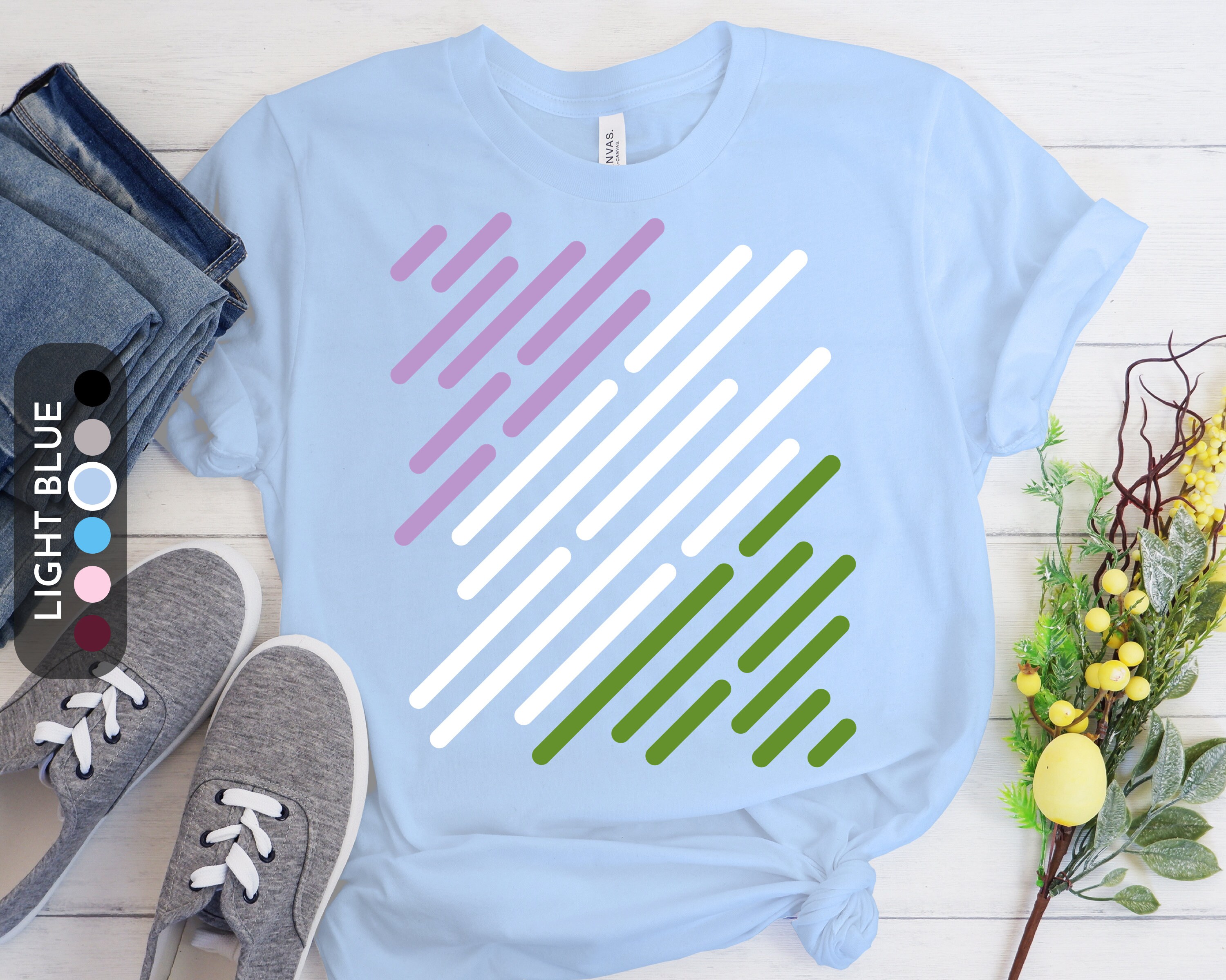 Genderqueer Flag Shirt Genderqueer Pride Simple Genderqueer | Etsy