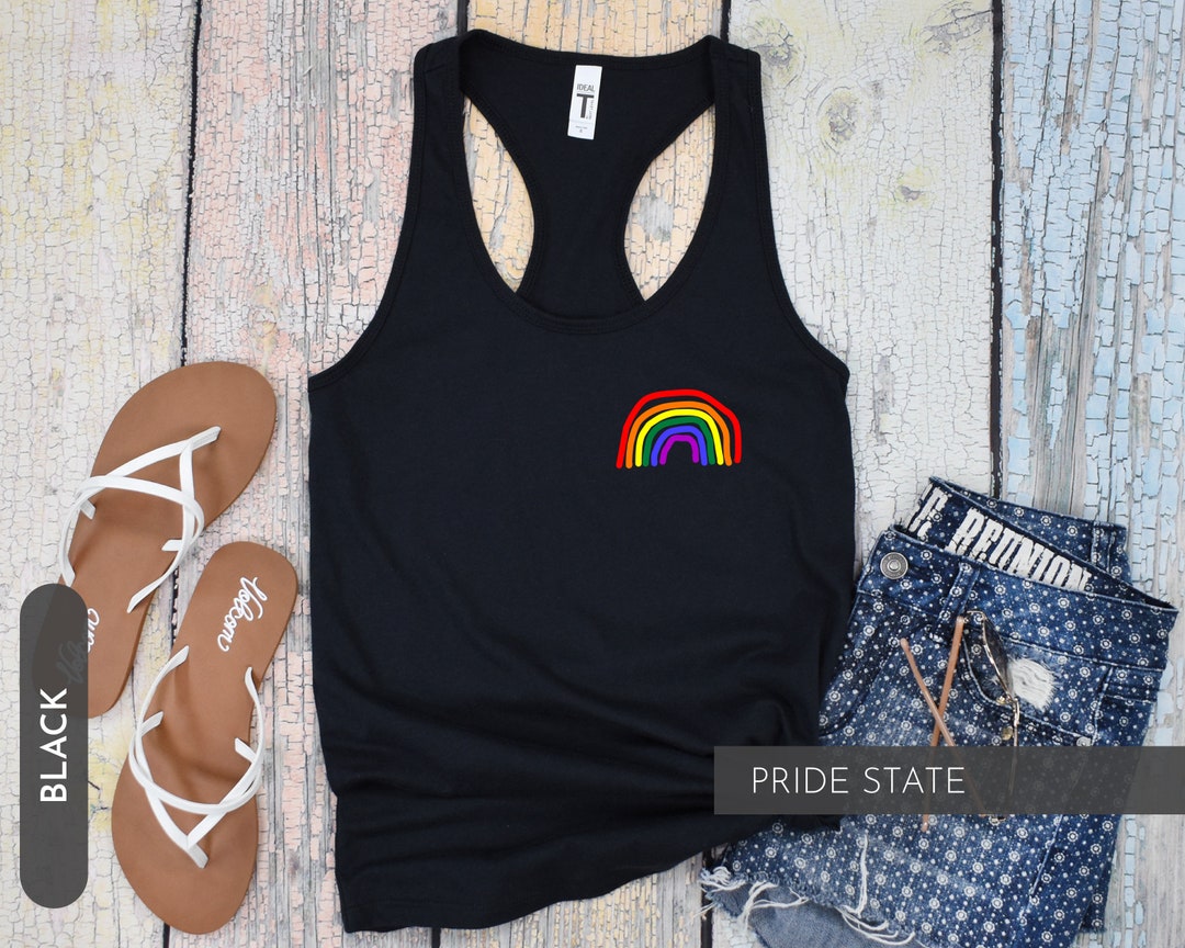 Deformed Rainbow LGBTQ Tank Top Racerback Subtle Pride Tank Top LGBT ...