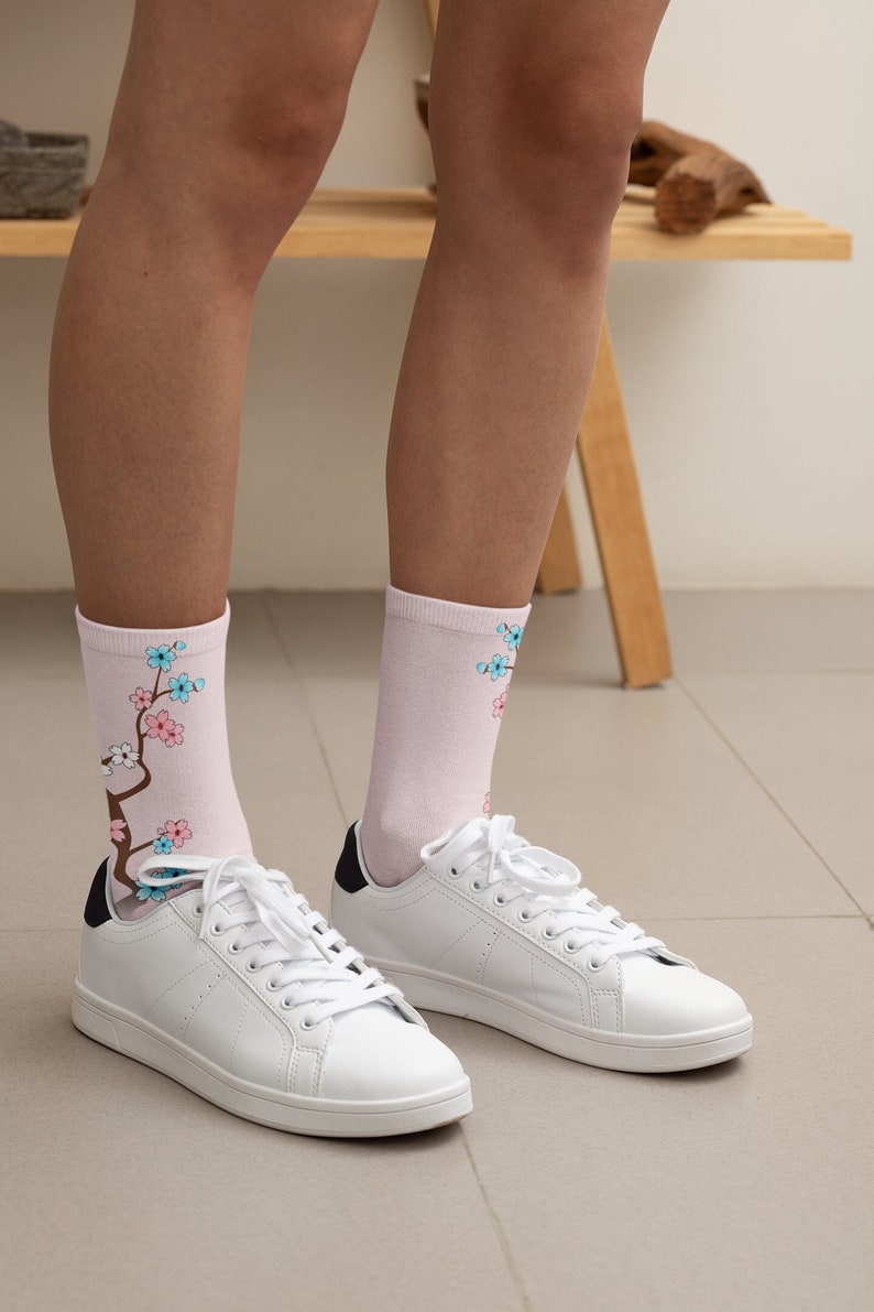 Sakura Trans Sock Cute Trans Pride Subtle Trans Fashion Trans - Etsy