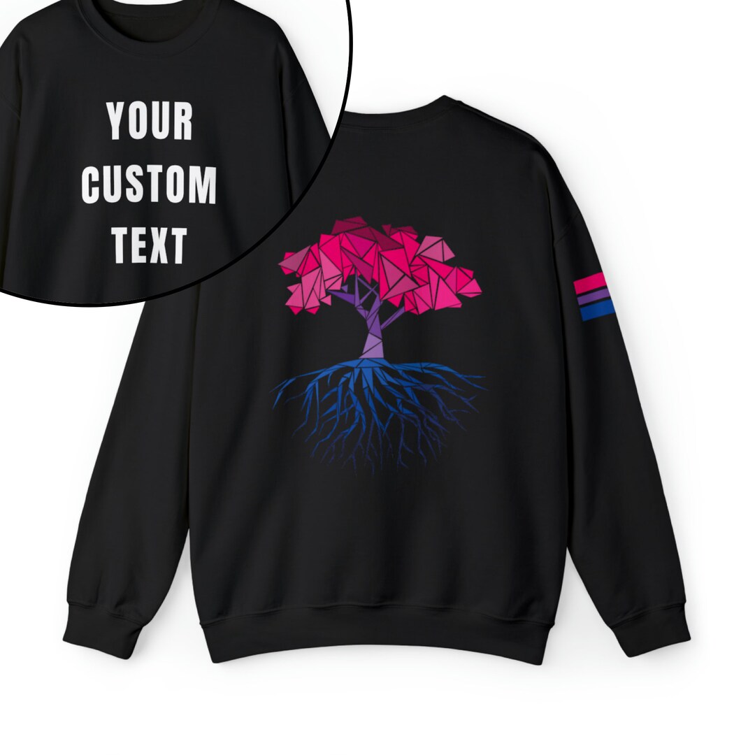 Custom Bisexual Sweatshirt, Polygon Tree Personalized Sweater, Bi Pride ...