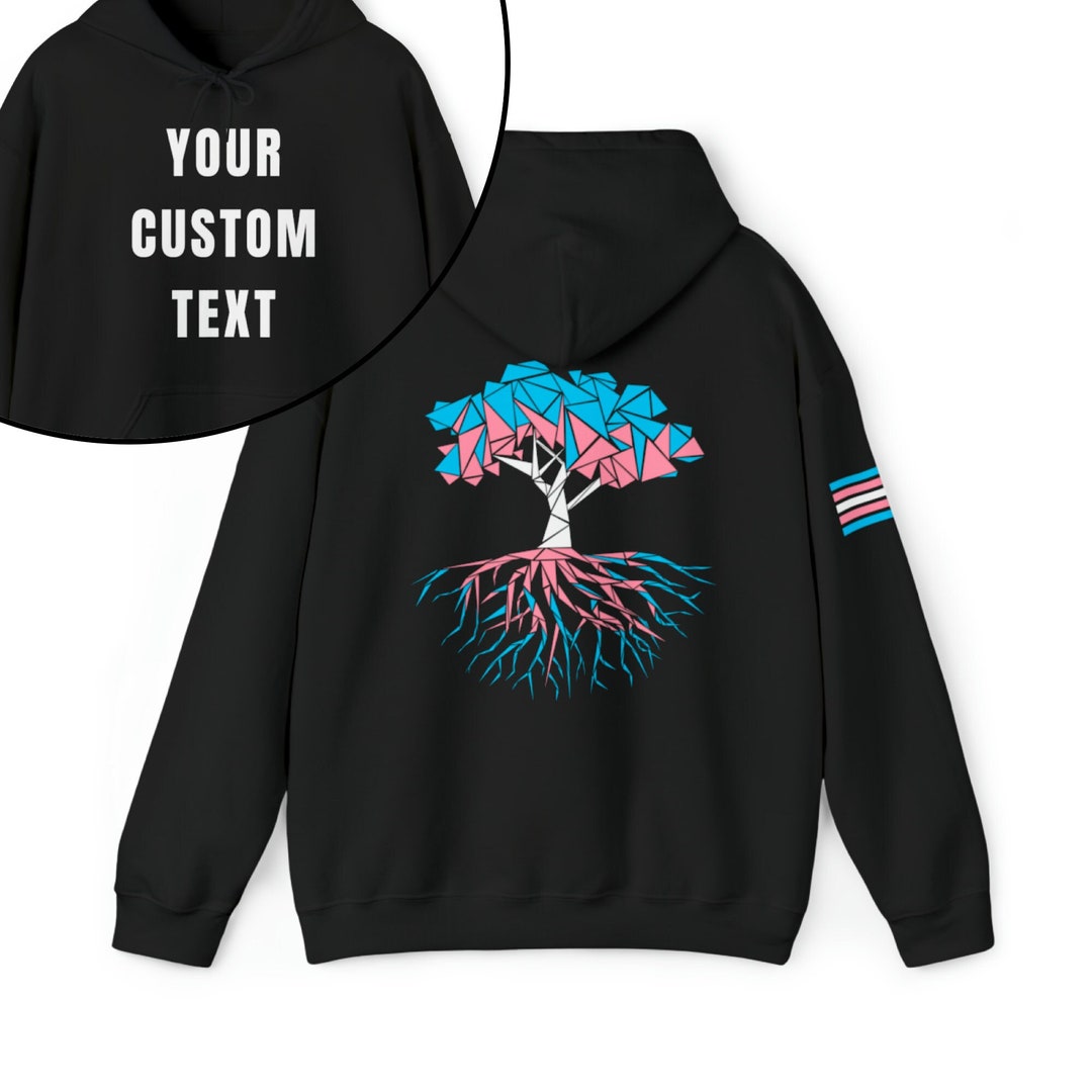 Custom Trans Hoodie, Polygon Tree Personalized Hoodie, Trans Pride ...