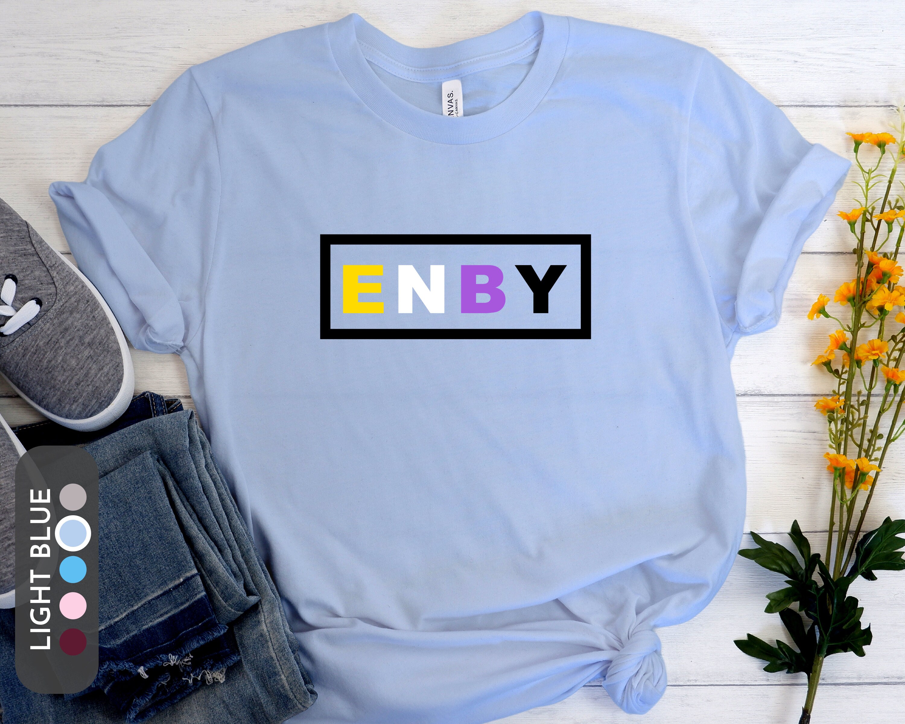 Enby Flag Color Shirt Enby Pride Enby Rights Nonbinary Flag | Etsy