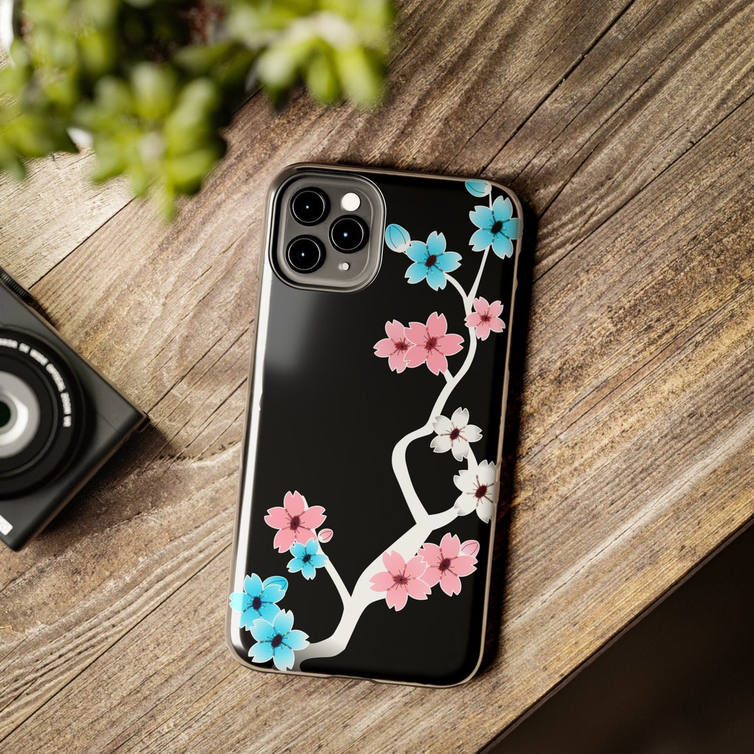 Trans iPhone Case - Dark Sakura, Trans Pride, Trans Phone Case, Pride ...