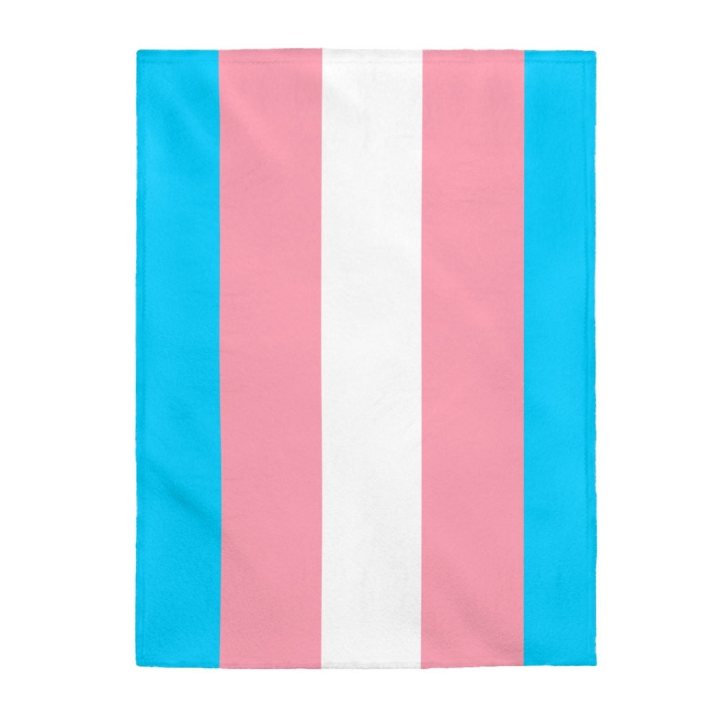 Trans Flag Plush Blanket Trans Pride Flag Blanket - Etsy