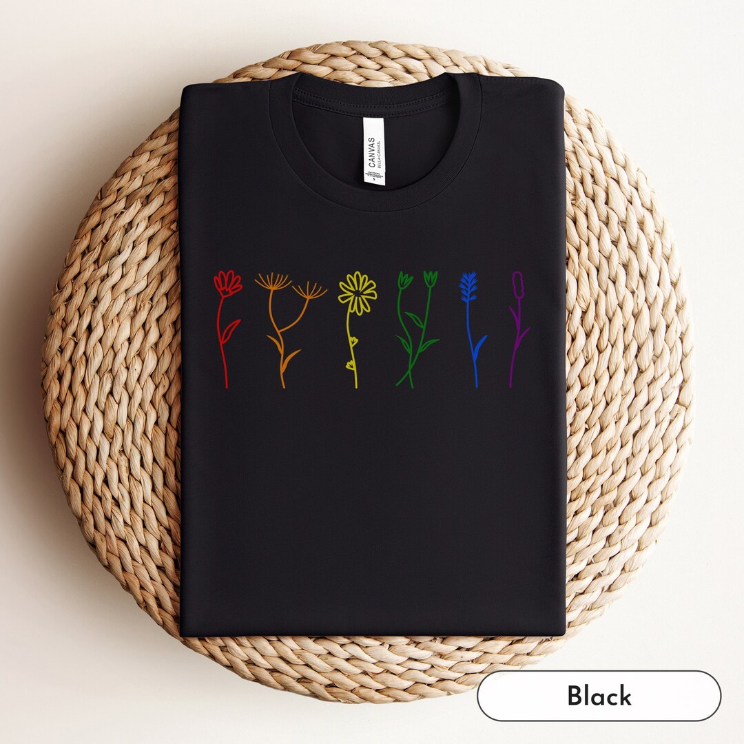 Wildflower LGBTQ Shirt, Subtle LGBTQ Flower, Subtle LGBTQ Pride, Pride ...