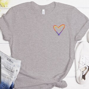 Subtle LGBTQ Heart Shirt, LGBTQ Pride, LGBTQ Rights, Lgbtq Flag Color ...