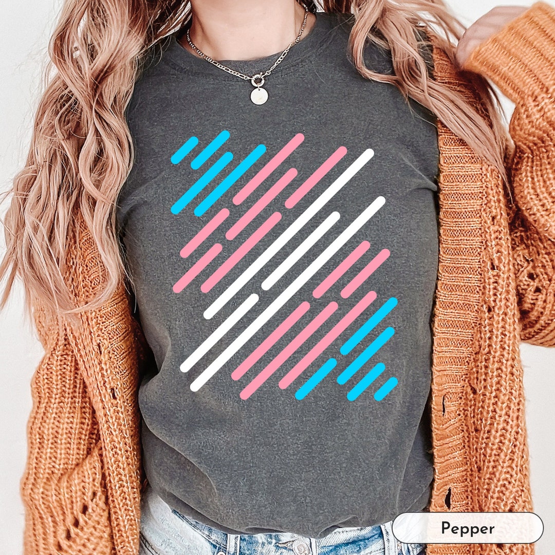 Comfort Colors® Trans Flag Stripes Shirt, Trans Pride Shirt, Cute Trans ...