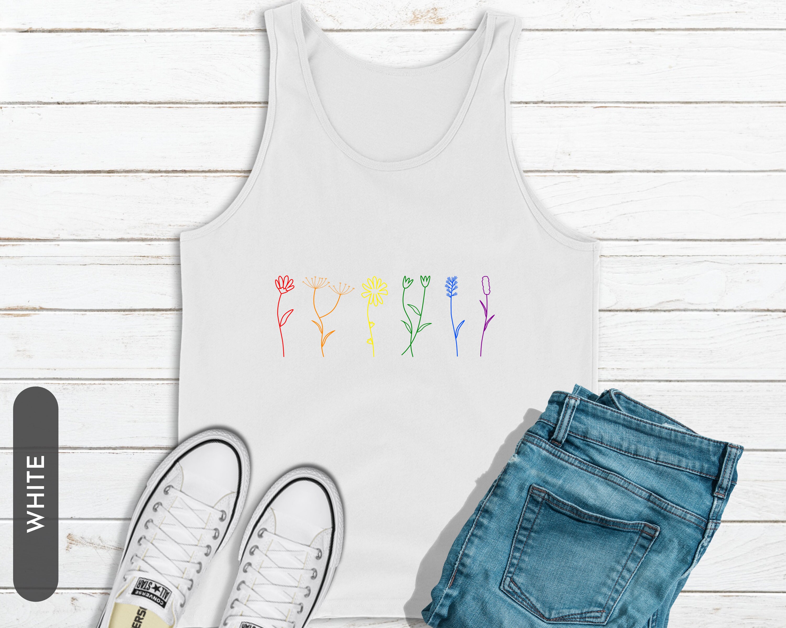 LGBTQ Wildflower Tank Top LGBTQ Pride Tank Top Queer Tank - Etsy