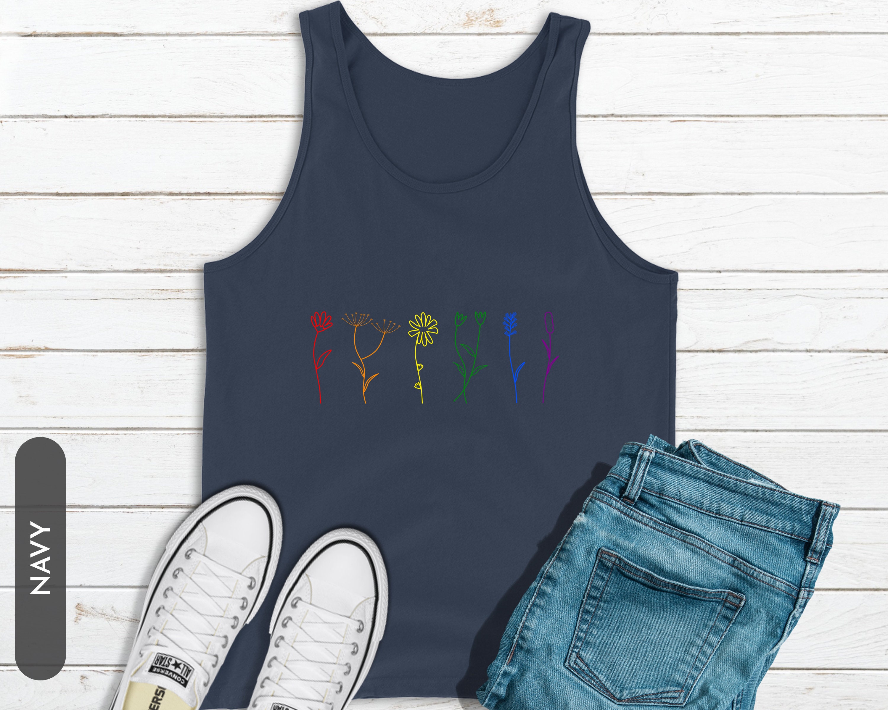 LGBTQ Wildflower Tank Top LGBTQ Pride Tank Top Queer Tank - Etsy