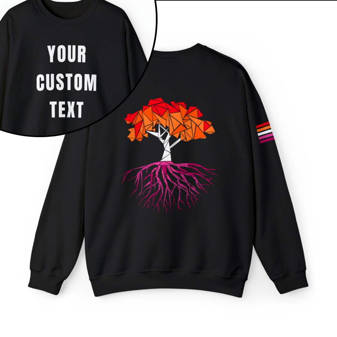 Custom Lesbian Sweatshirt, Polygon Tree Personalized Sweater, Lesbian ...