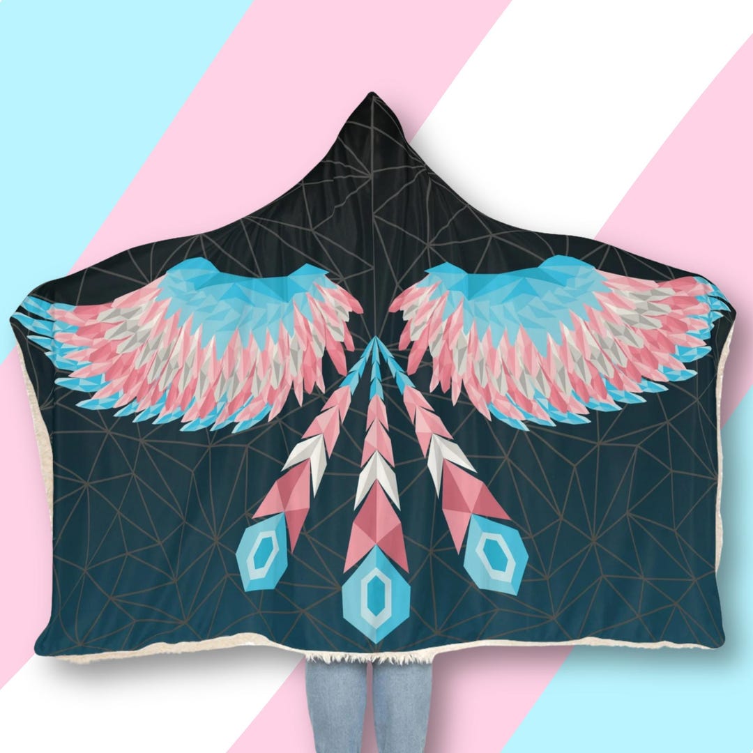 Polygon Wings Trans Blanket, Trans Pride, Trans, LGBT, LGBTQ, Queer ...
