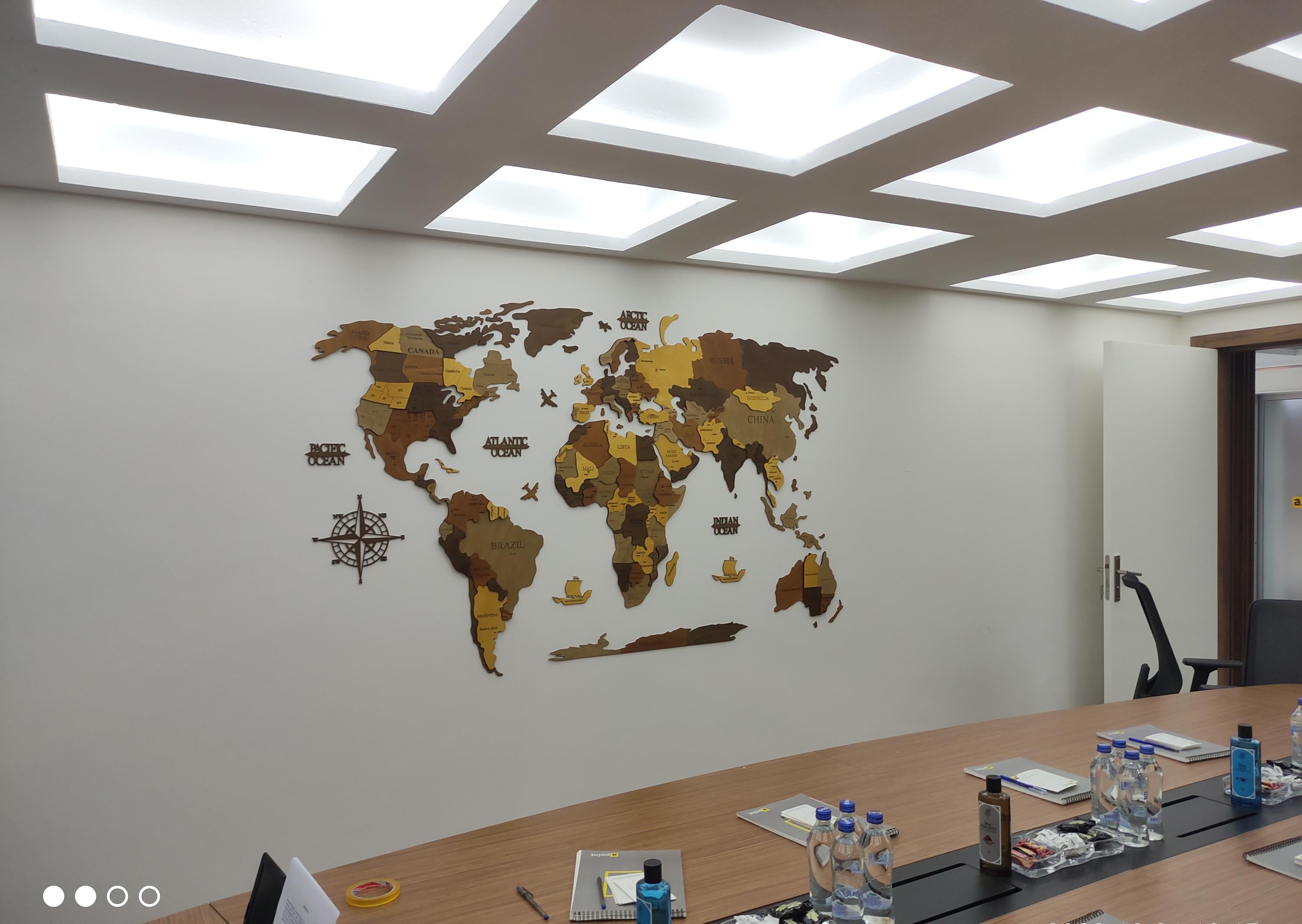 3D Wooden World Map Wall Art-multicolored&textured Countries ...