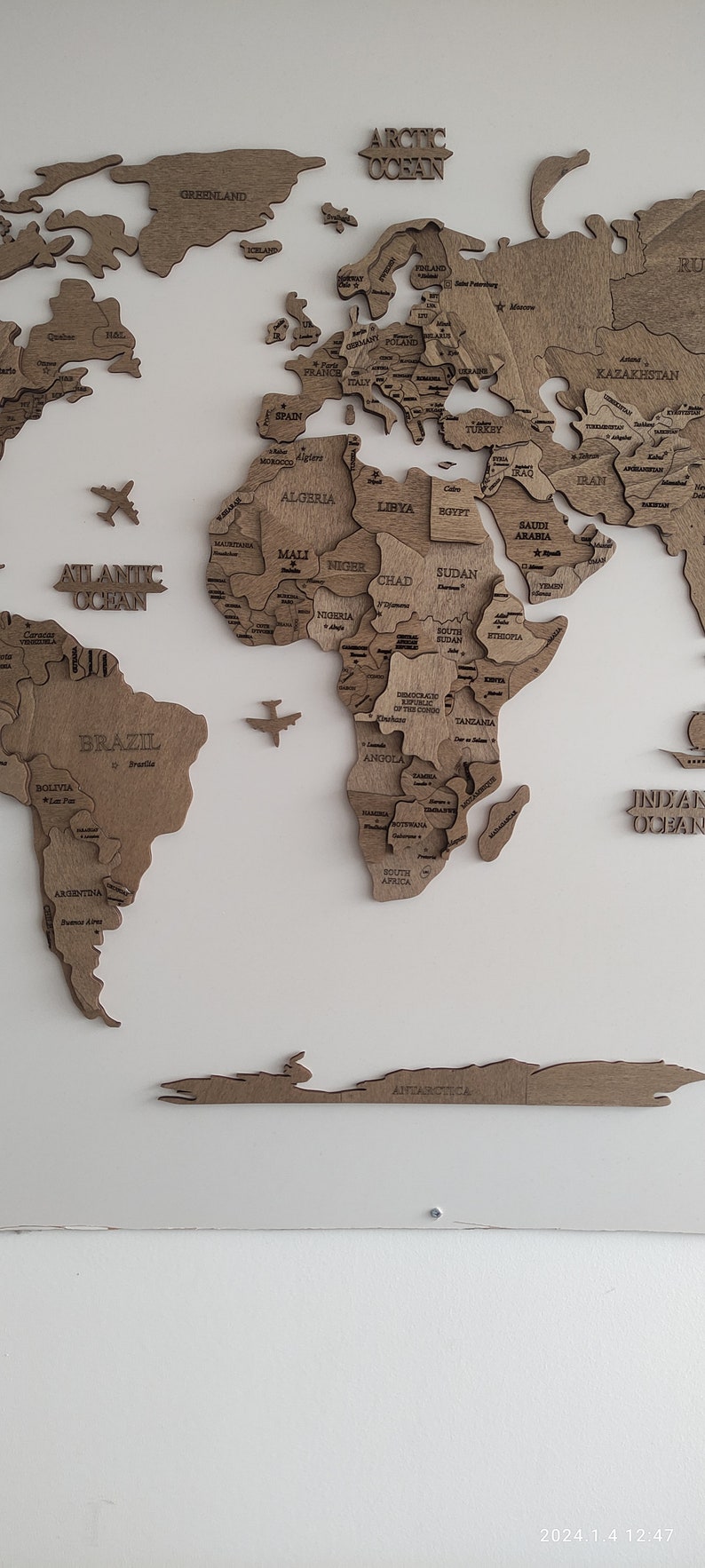 3D WOODEN WALL MAPS - Etsy