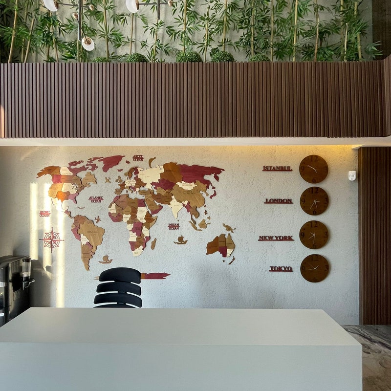 Wood World Map - Etsy