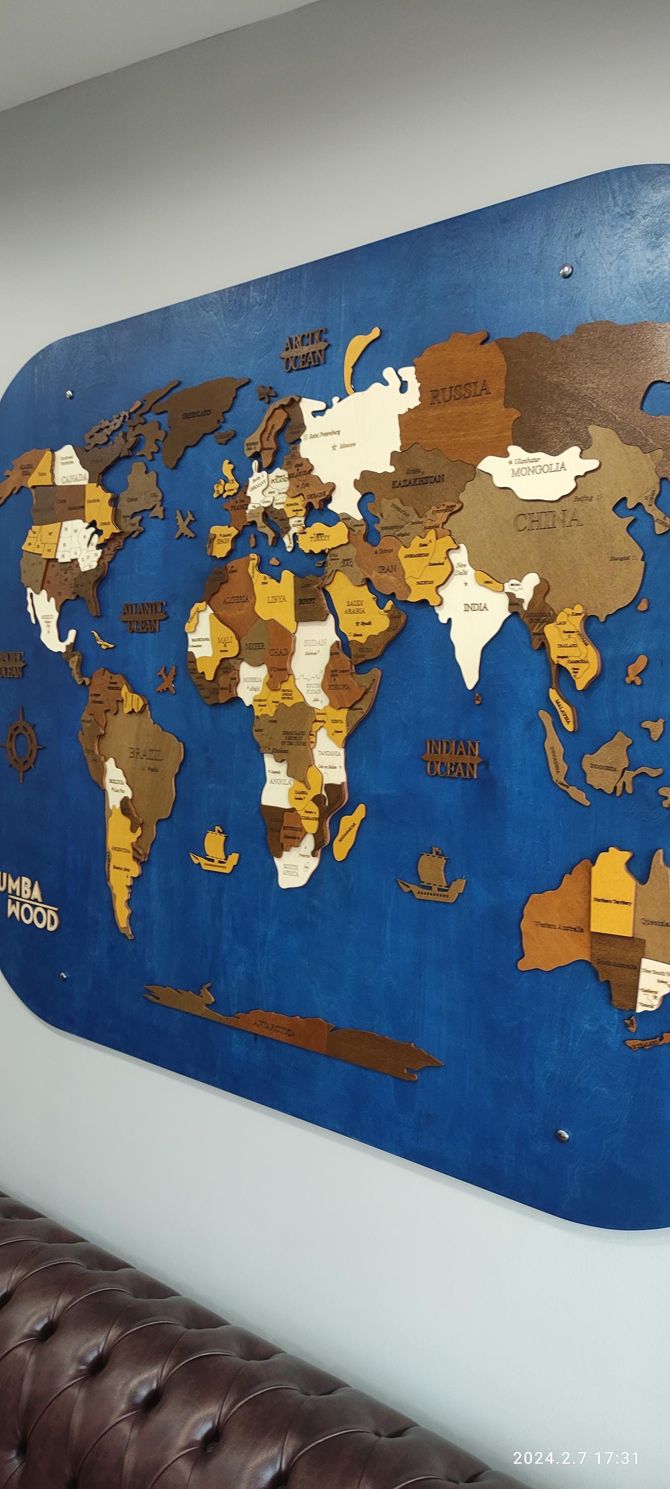 Personalized 3D Wood World Map – Custom Travel Home Decor - Etsy UK