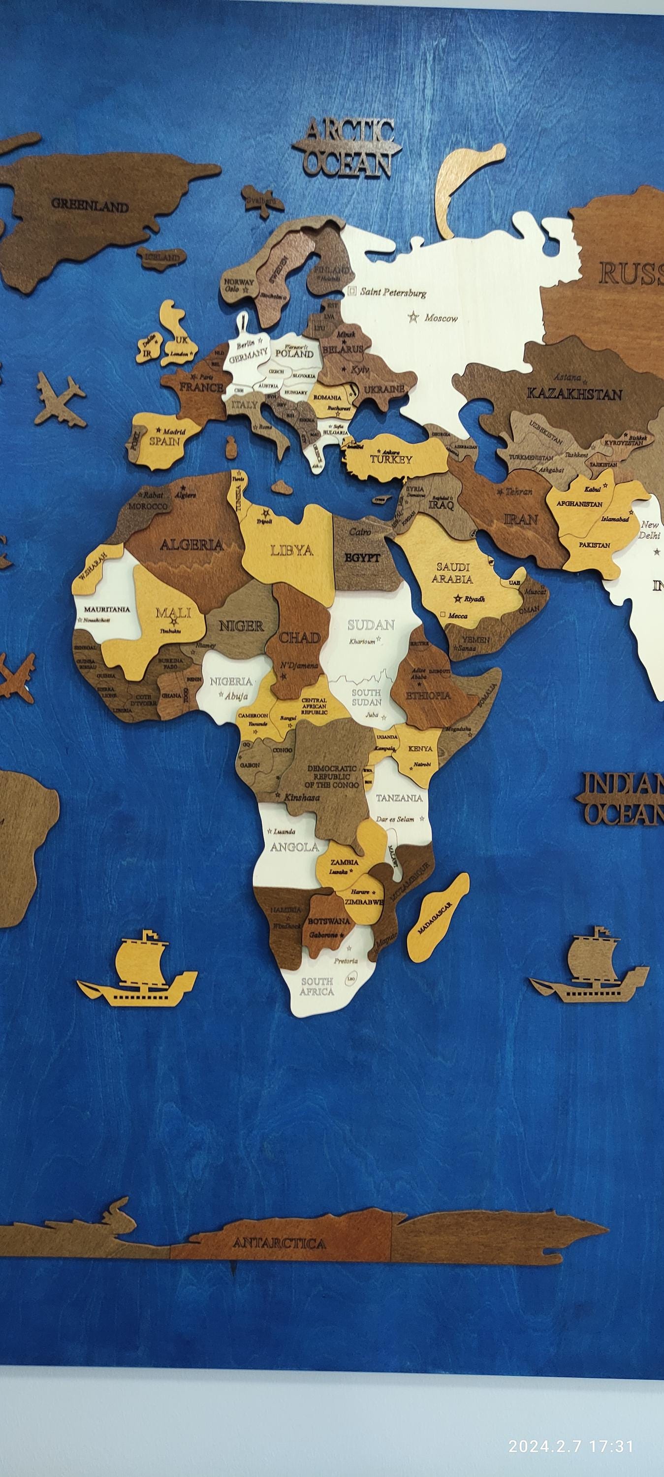 Personalized 3D Wood World Map – Custom Travel Home Decor - Etsy UK