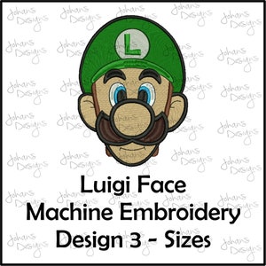 Luigi Face Embroidery Design - Etsy