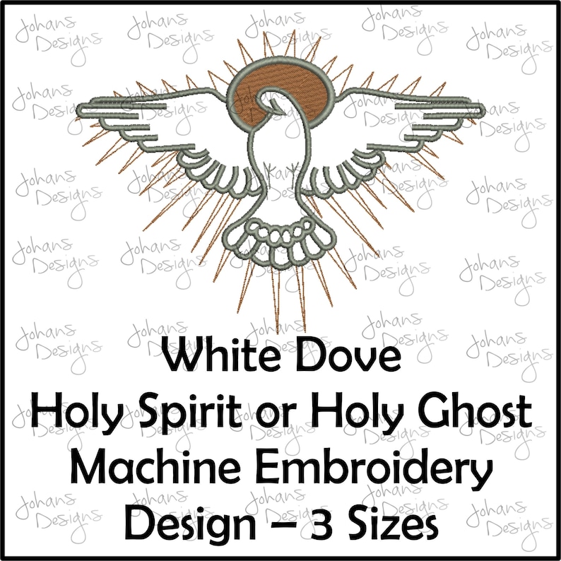 White Dove Holy Spirit or Holy Ghost Machine Embroidery - Etsy