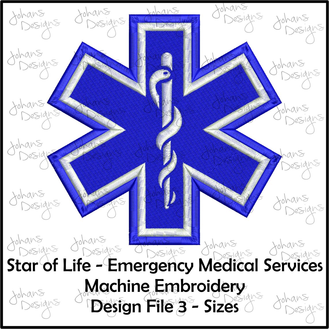 Star of Life Embroidery Design - Etsy