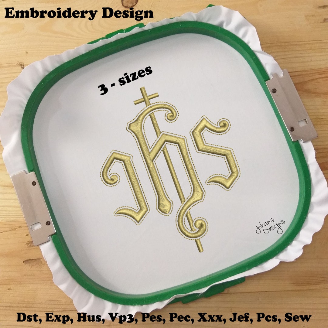 JHS Religious IHS Embroidery Design - Etsy UK