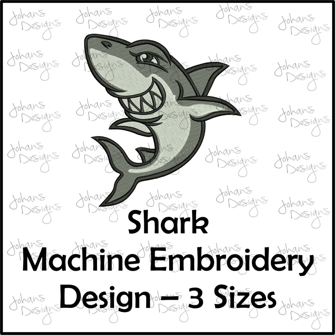 Shark Machine Embroidery Design - Etsy