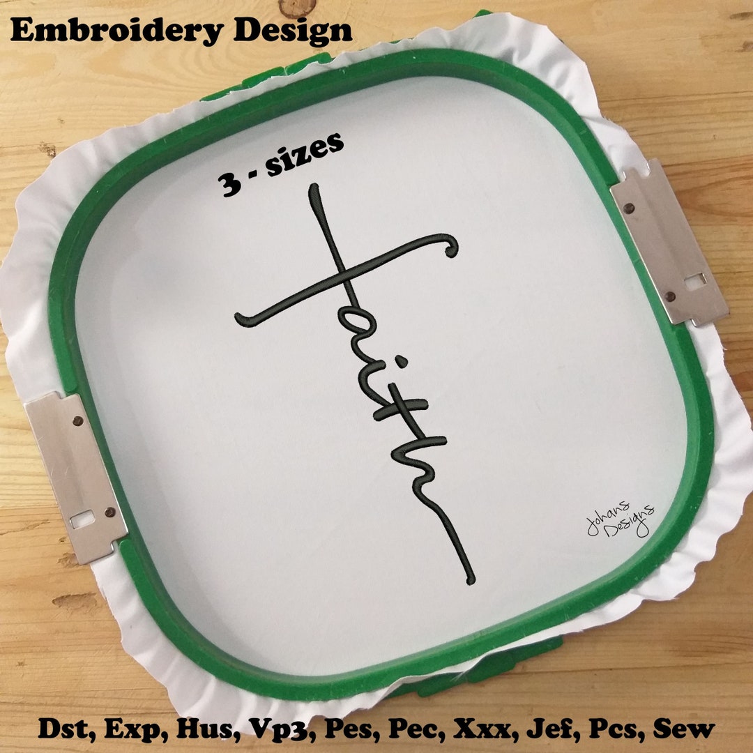 Faith Text in Vertical - Machine Embroidery Design - Etsy